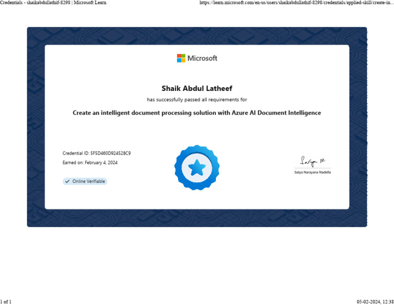 Credentials - Document Intelligence | PDF