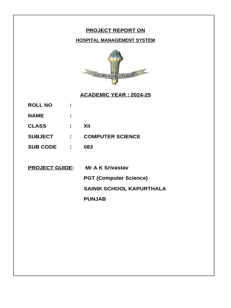 Hospital Management System Project Report | PDF | Software Testing ...