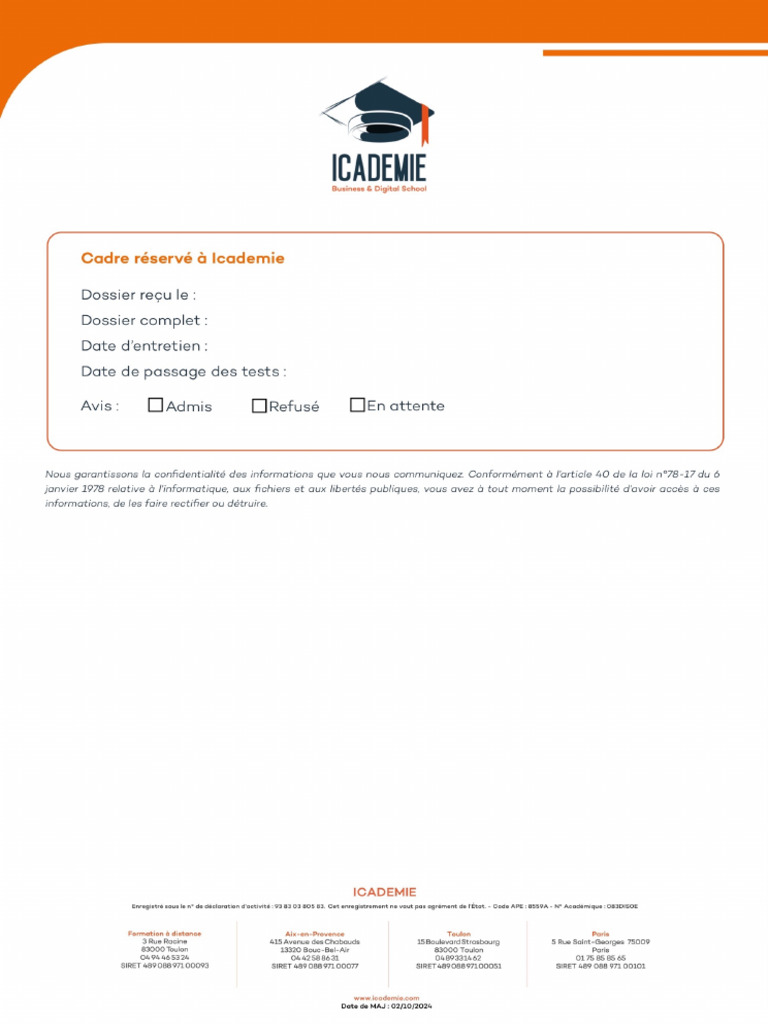 Dossier de Candidature - FOAD | PDF