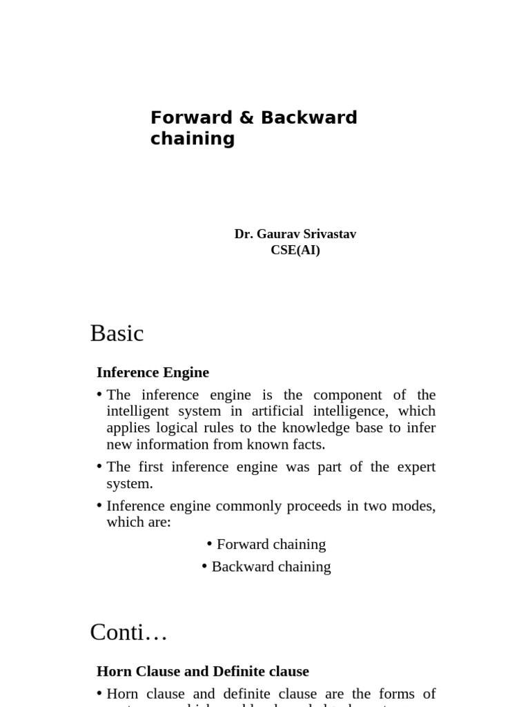 Unit 3 Topic 5 Forward Backward Chaining | PDF | Inference | Deductive Reasoning