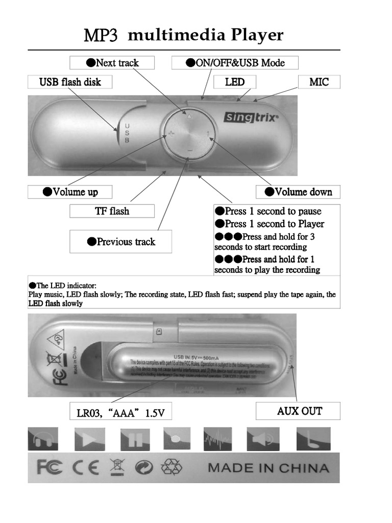 USB MP3 Player User Guide | PDF | Electromagnetic Interference | Radio
