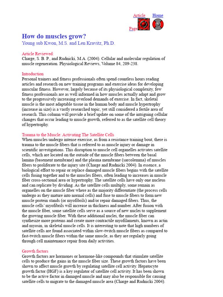 How Do Muscles Grow_ | PDF | Muscle Hypertrophy | Skeletal Muscle