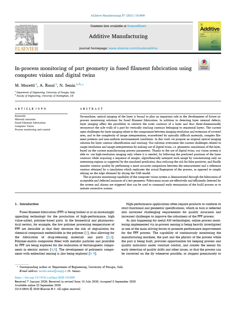 In-Process Monitoring of Part Geometry in Fused Filament Fabrication Using Computer Vision and ...