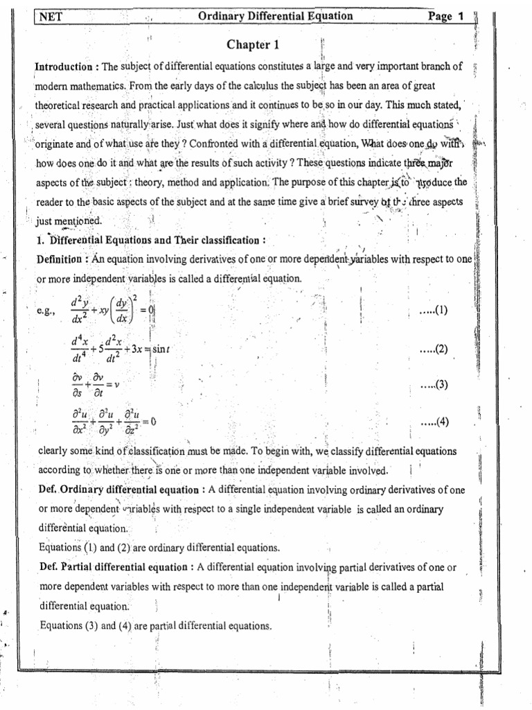 Ordinary Differential Equations | PDF