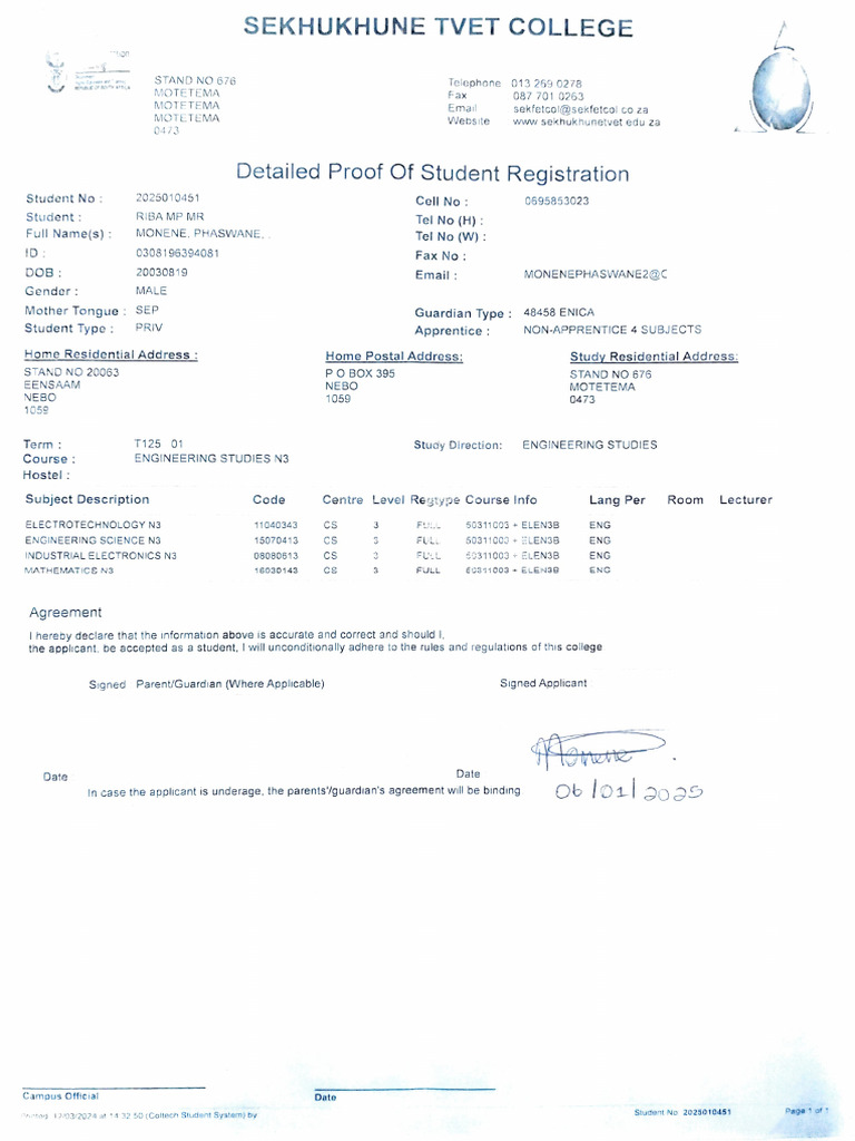 proof of registration | PDF