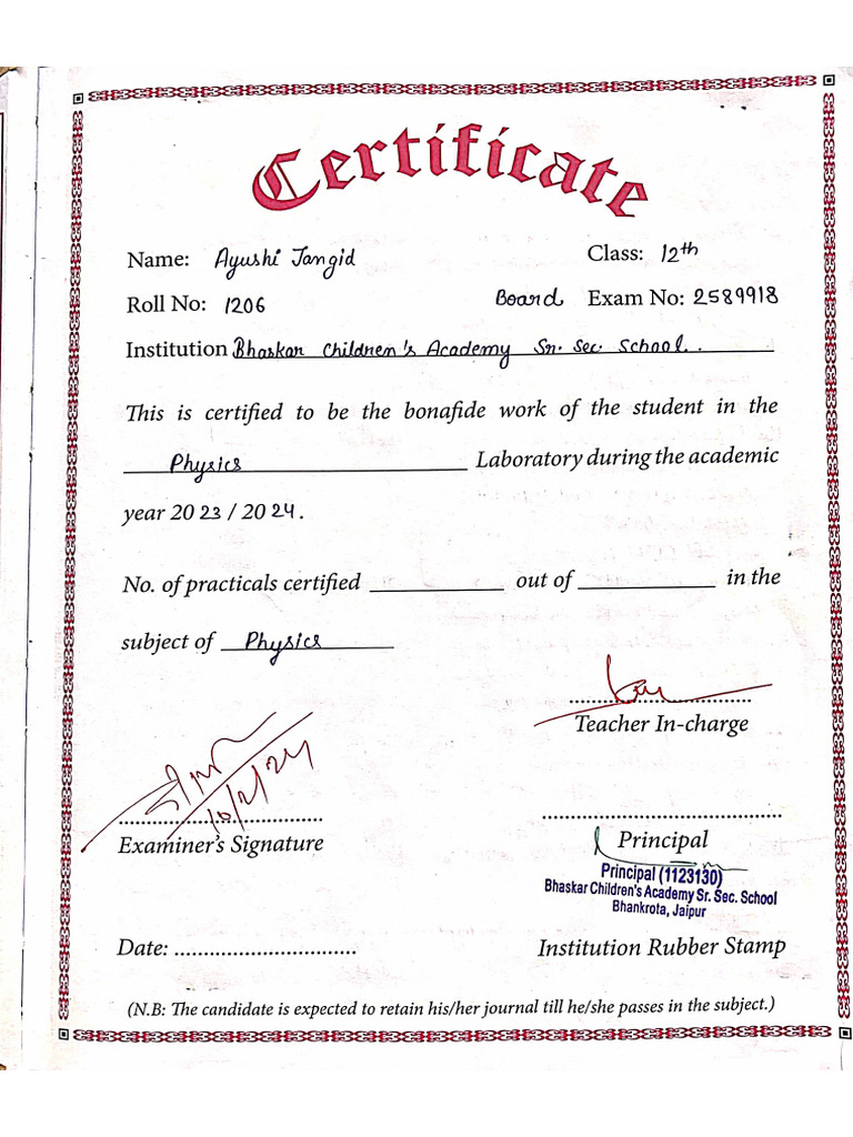 Physics Practical File-1 | PDF