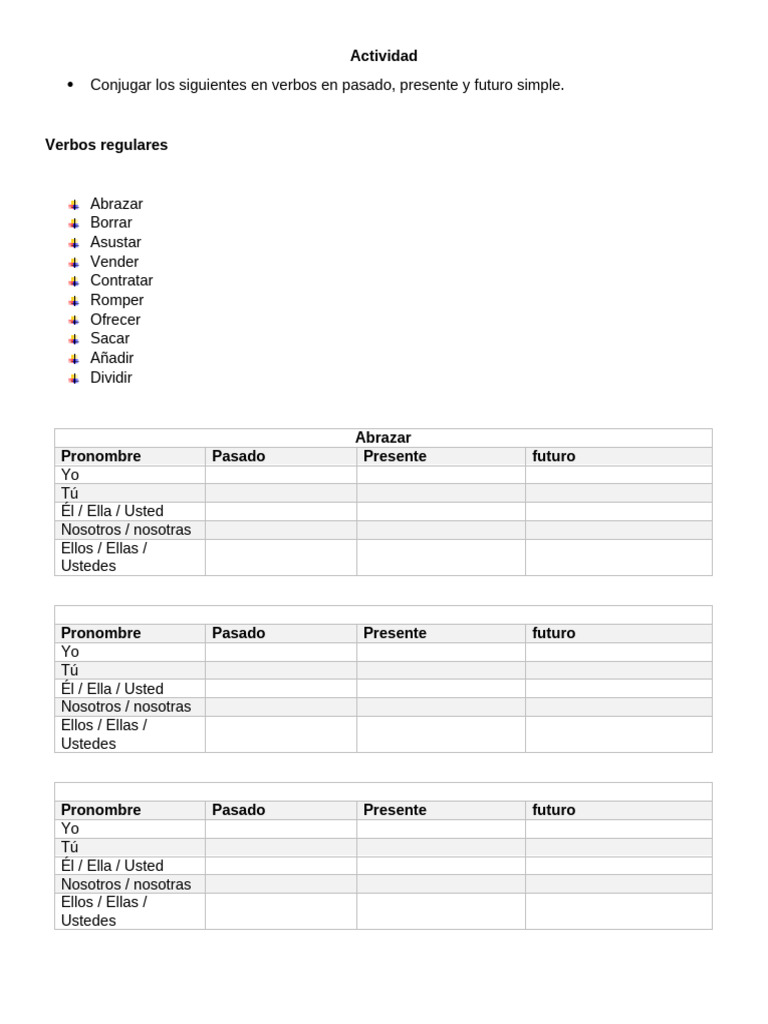 Actividad Verbos.. | PDF