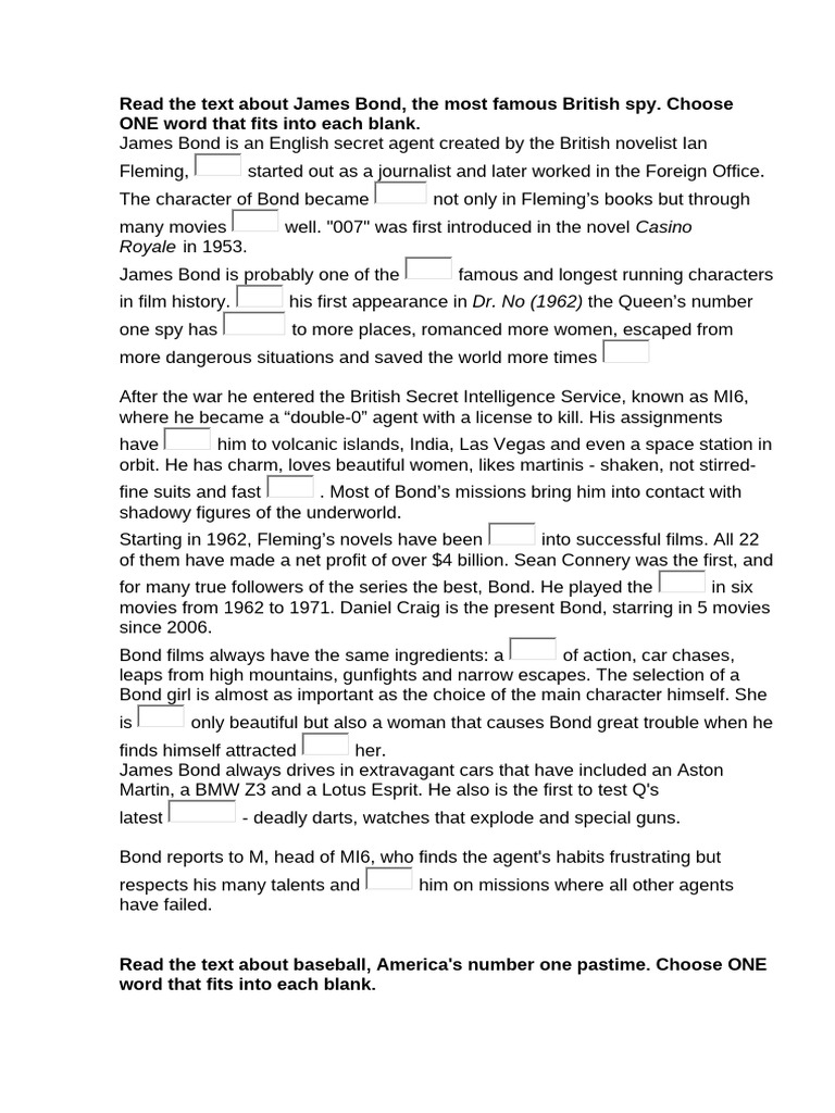Read The Text About James Bond | PDF | James Bond