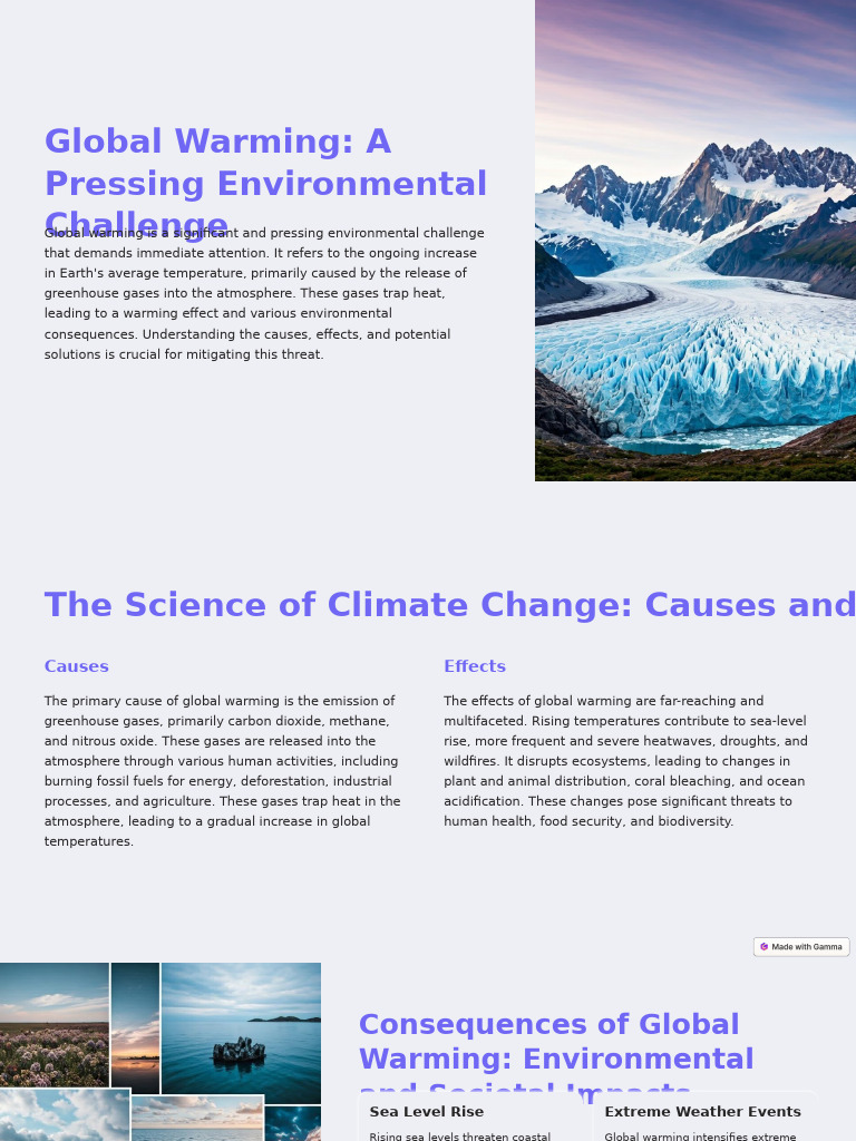 Global Warming A Pressing Environmental Challenge | PDF | Climate ...