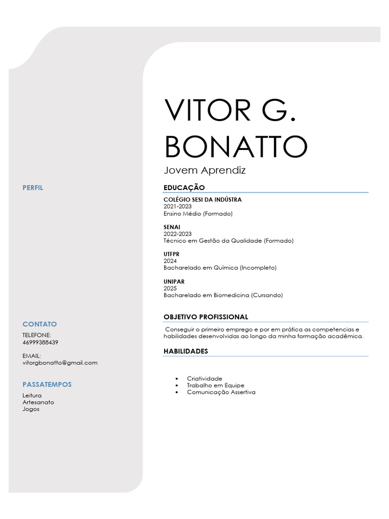 Curriculum Vitae Vitor | PDF