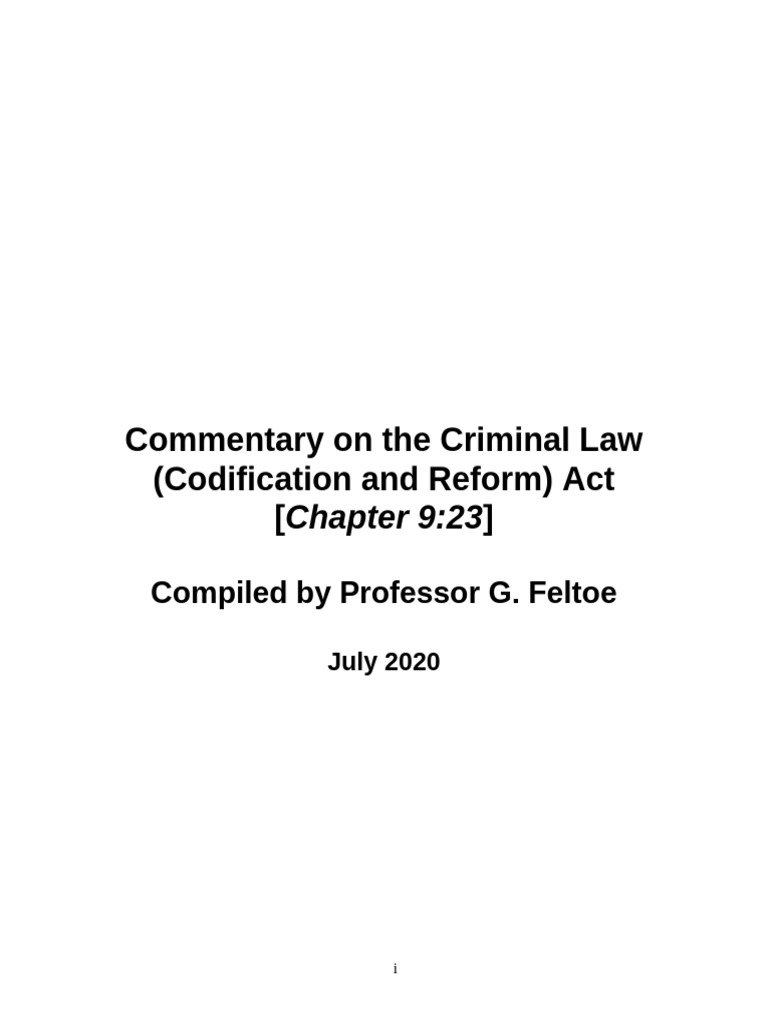 Feltoe's Commentary On The Criminal Law Code (2020) | PDF | Assault ...