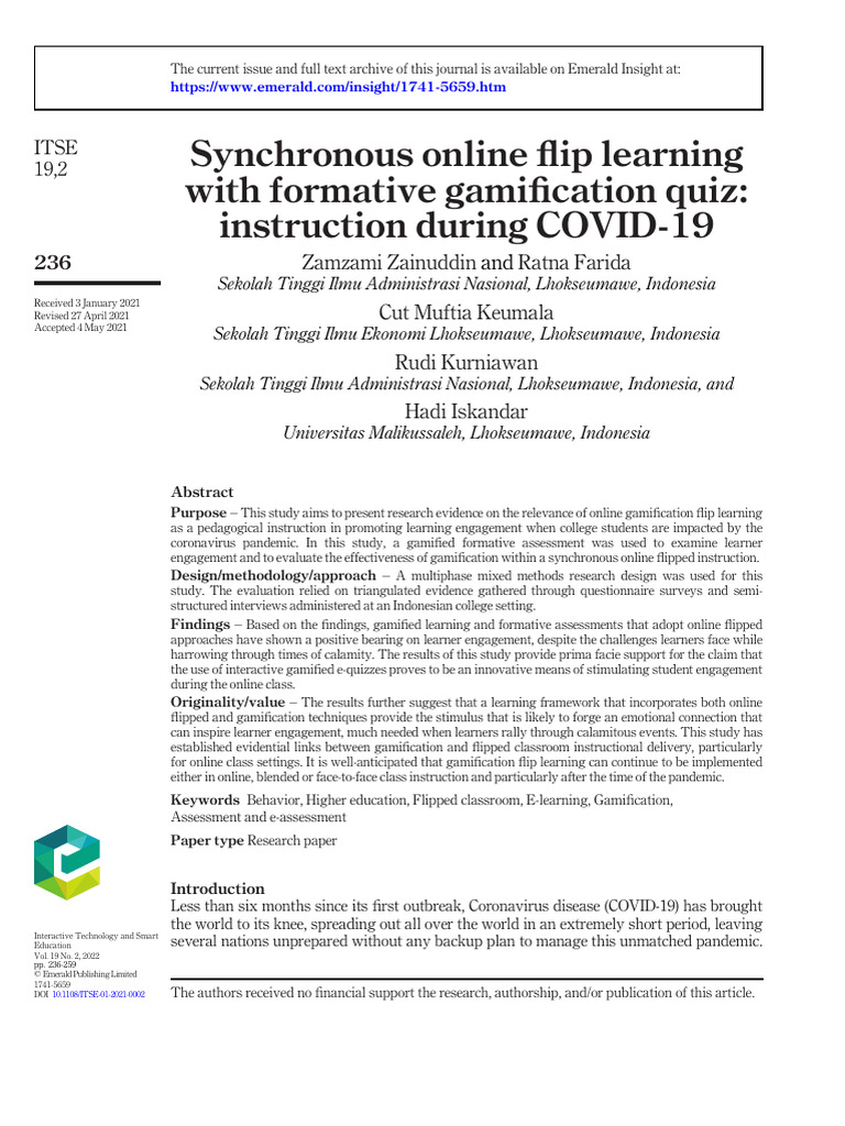 10 1108 - Itse 01 2021 0002 | PDF | Learning | Educational Technology