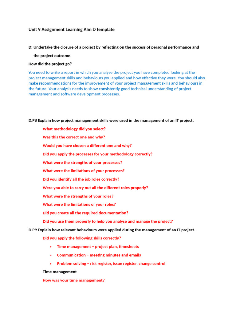 Project Closure and Skills Reflection | PDF | Project Management | Methodology