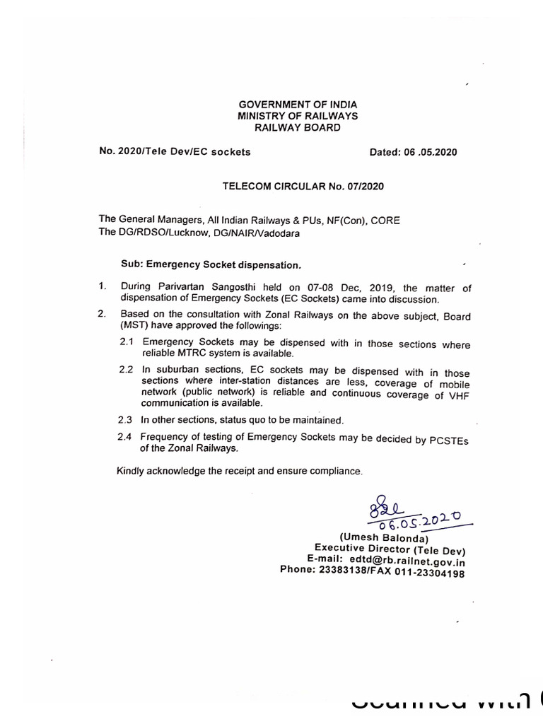 Tele - Cir - 7-2020-Emergency Socket Dispensation | PDF