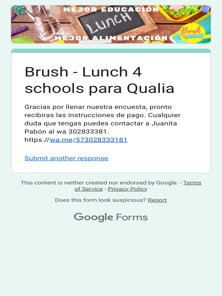 Brush - Lunch 4 Schools para Qualia | PDF