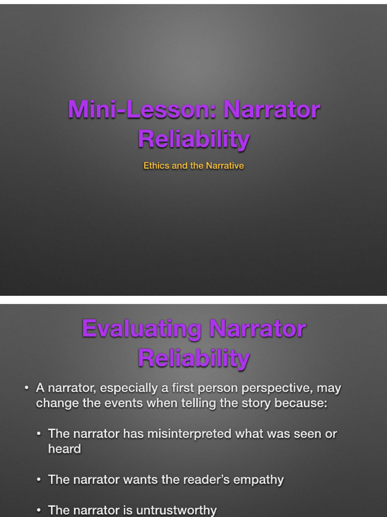 Unreliable vs. Reliable Narrator Lesson | PDF