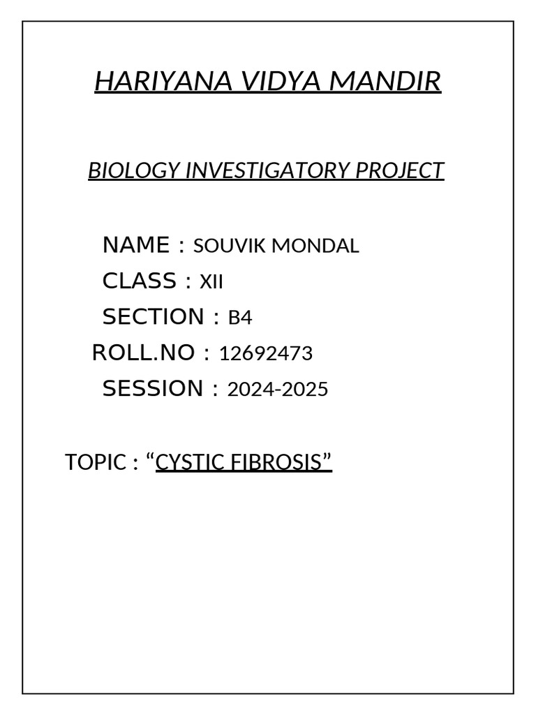 Biology Souvik Investigatory | PDF | Clinical Medicine | Diseases And Disorders