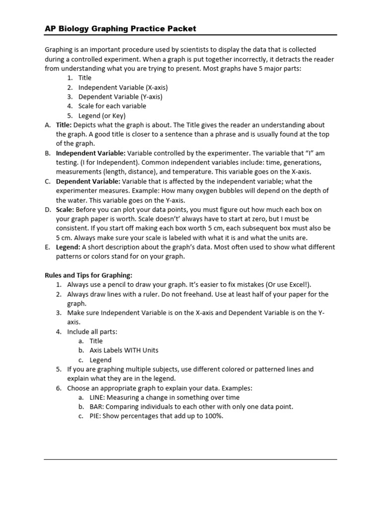 AP Biology Graphing Practice Guide | PDF | Chart | Dependent And ...