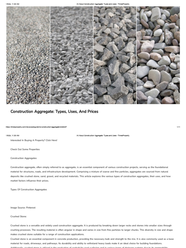All About Construction Aggregate - Types and Uses - TimesProperty | PDF ...
