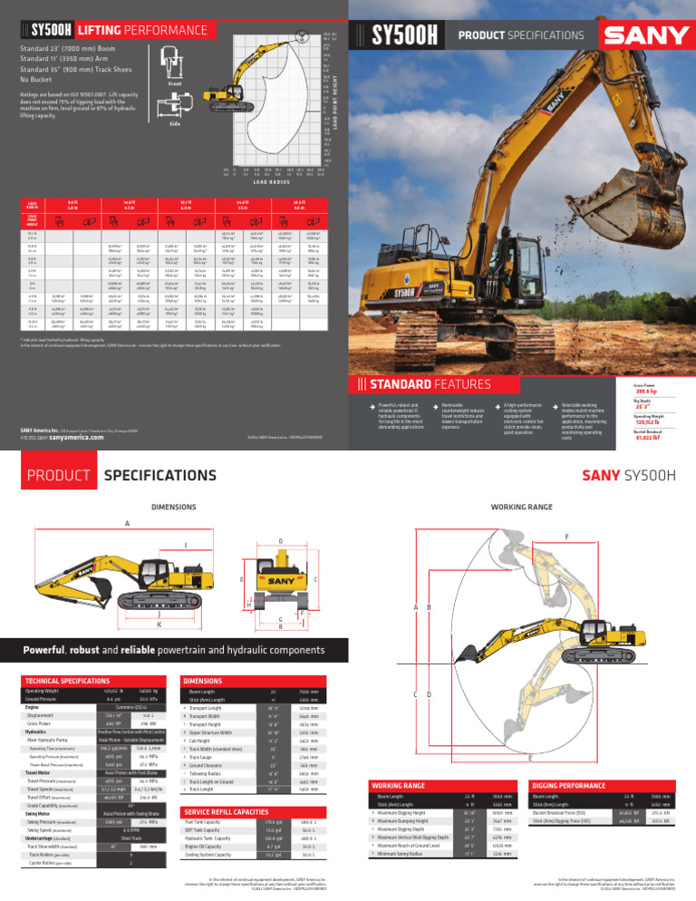 HEXPS22SY500H001 SY500H 4pg Spec Sheet - LR | PDF | Pressure | Vehicles