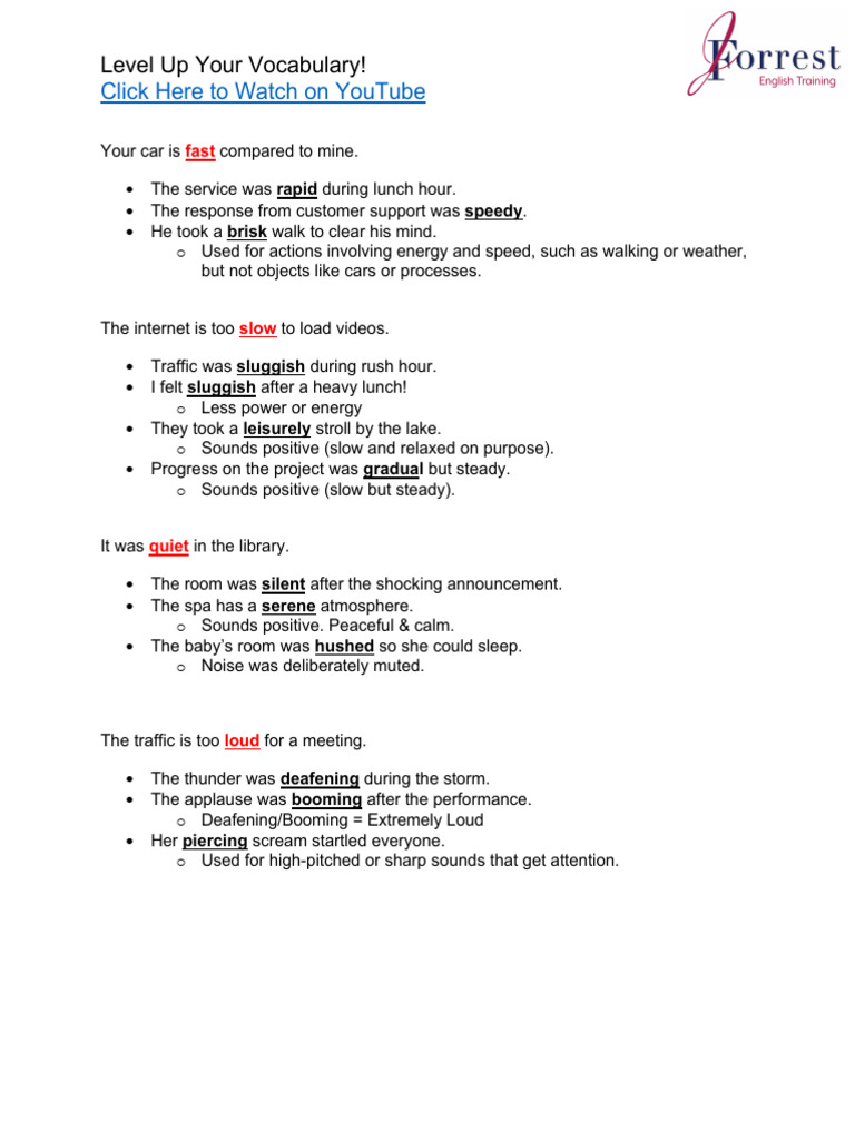 Advanced Alternatives To Common Words | PDF | English Language ...