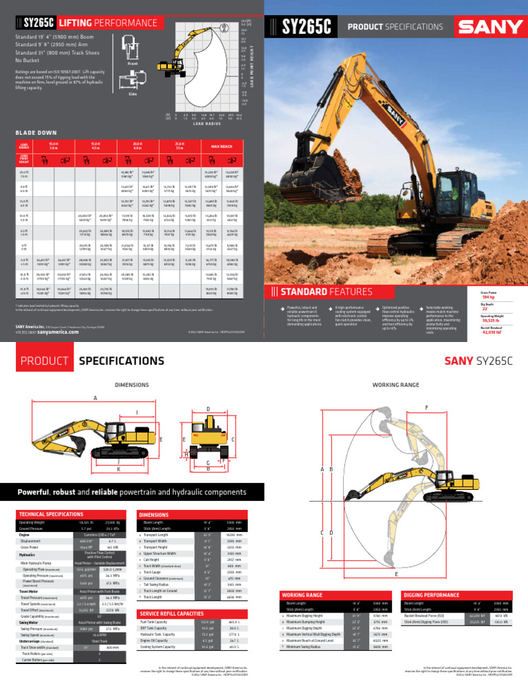 HEXPS22SY265C001 - SY265C 4pg Spec Sheet - LR | PDF | Pressure | Vehicles