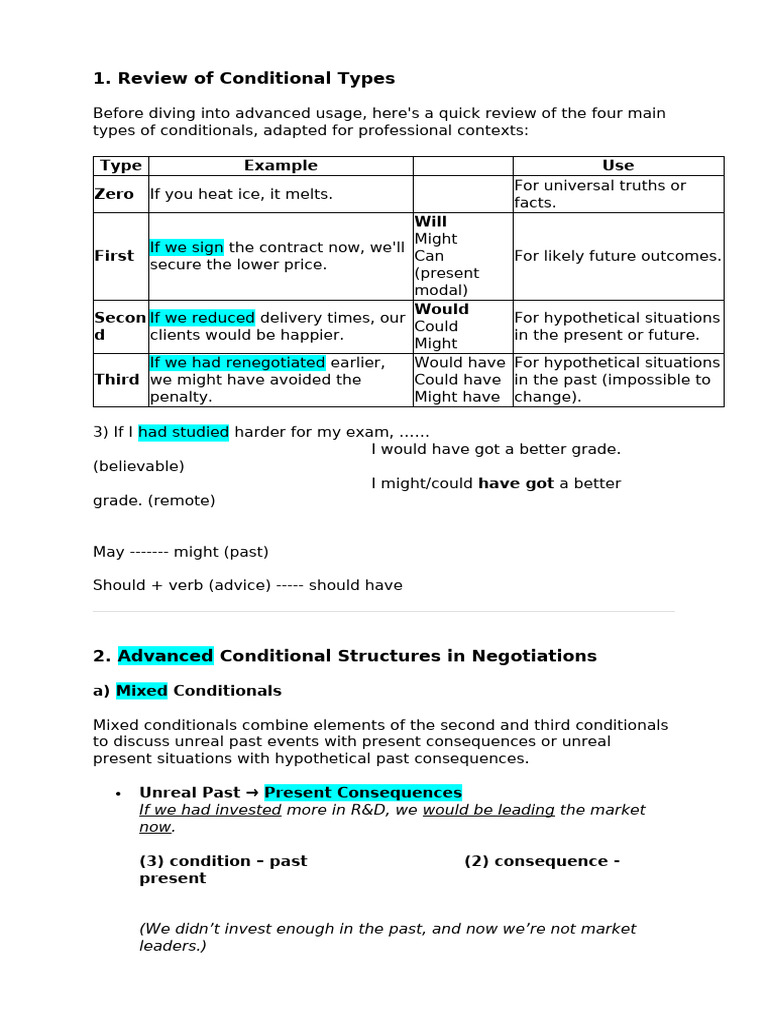 C1 - Review of Conditional Types | PDF | Negotiation