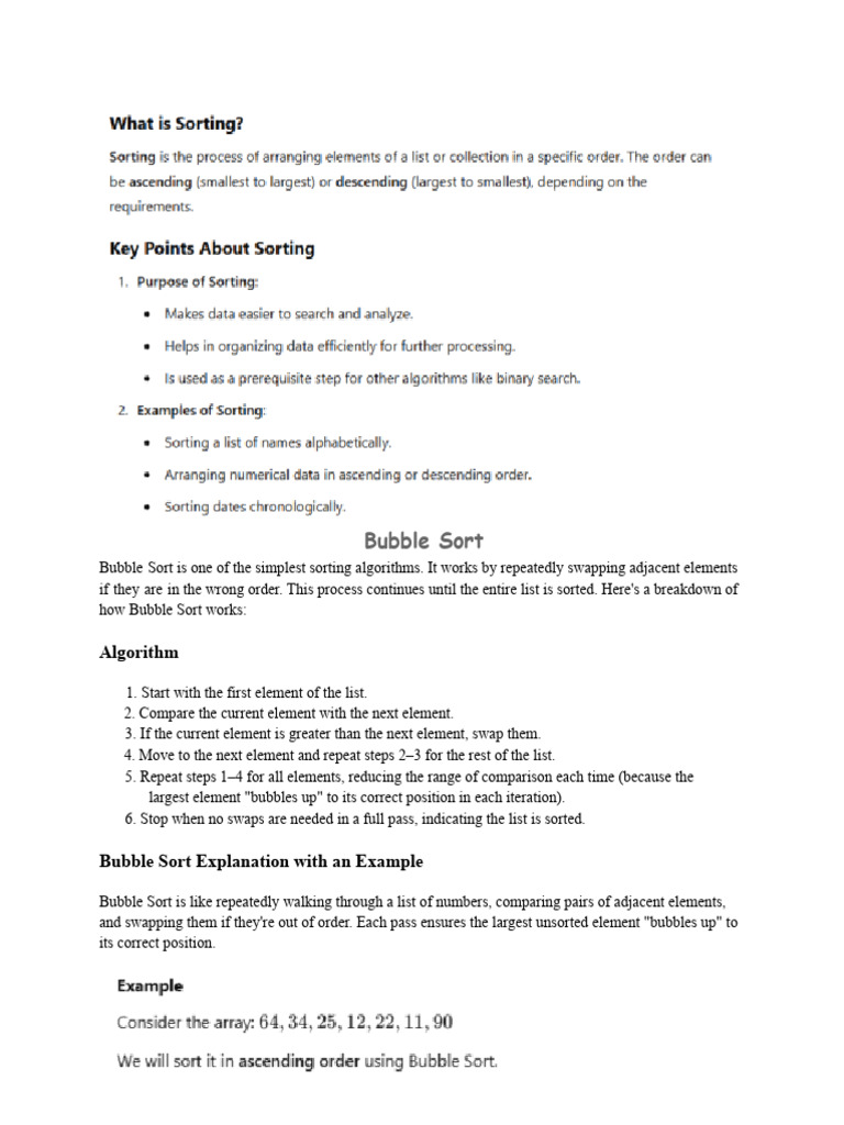 Bubble Sort - Arrays | PDF