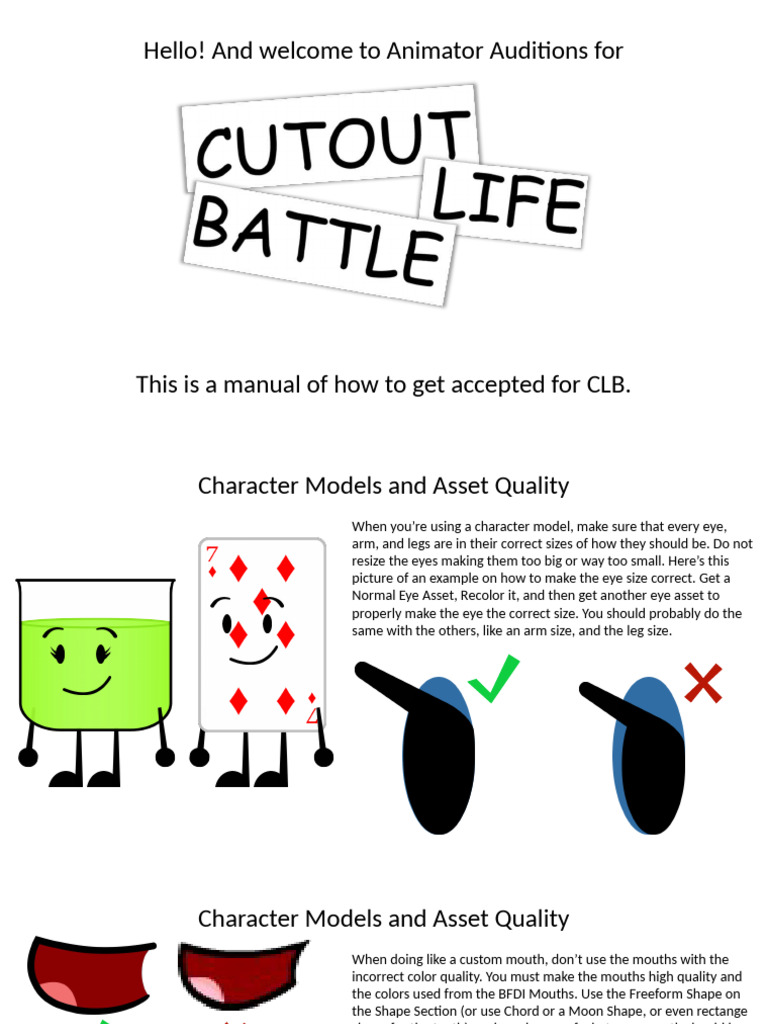 CLB Animation Audition Manual | PDF | Animation