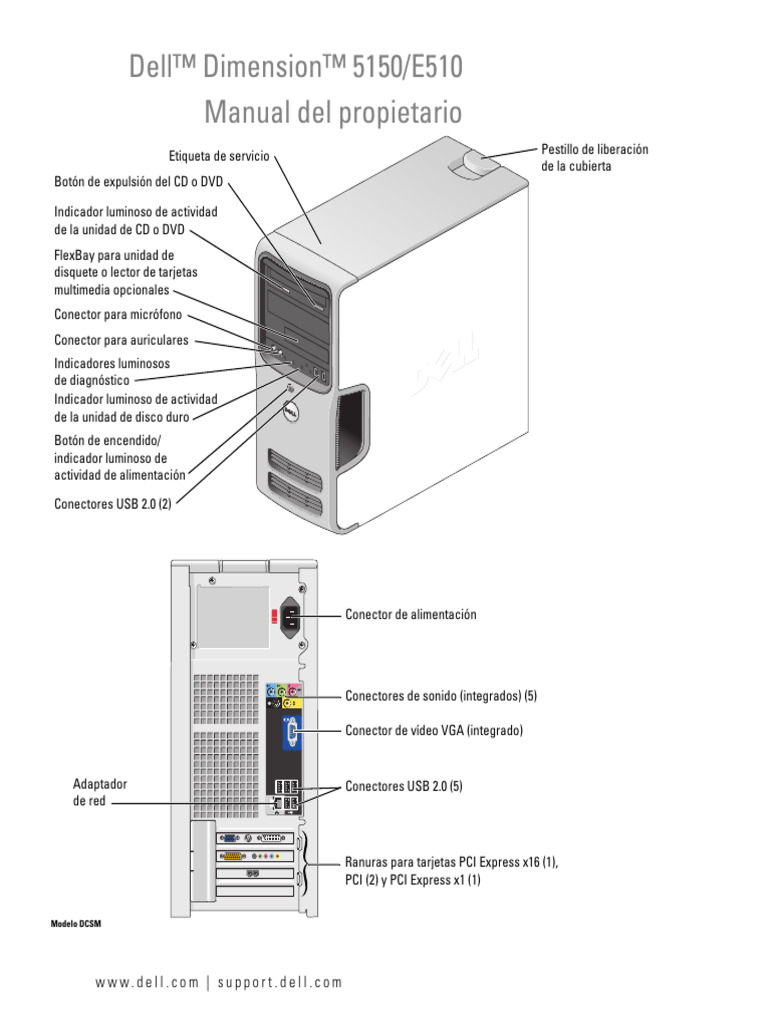 Dimension-5150x - Owner's Manual - Es-Mx | PDF | Disco compacto | Red ...
