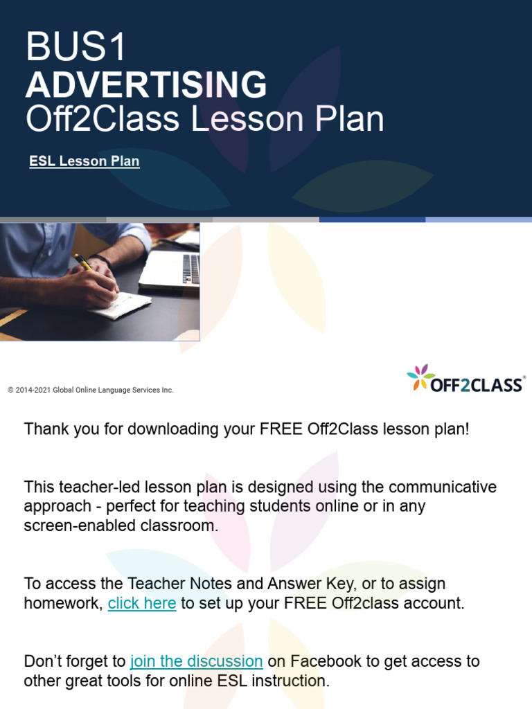 Off2Class Business Advertising | PDF | Advertising | Lesson Plan