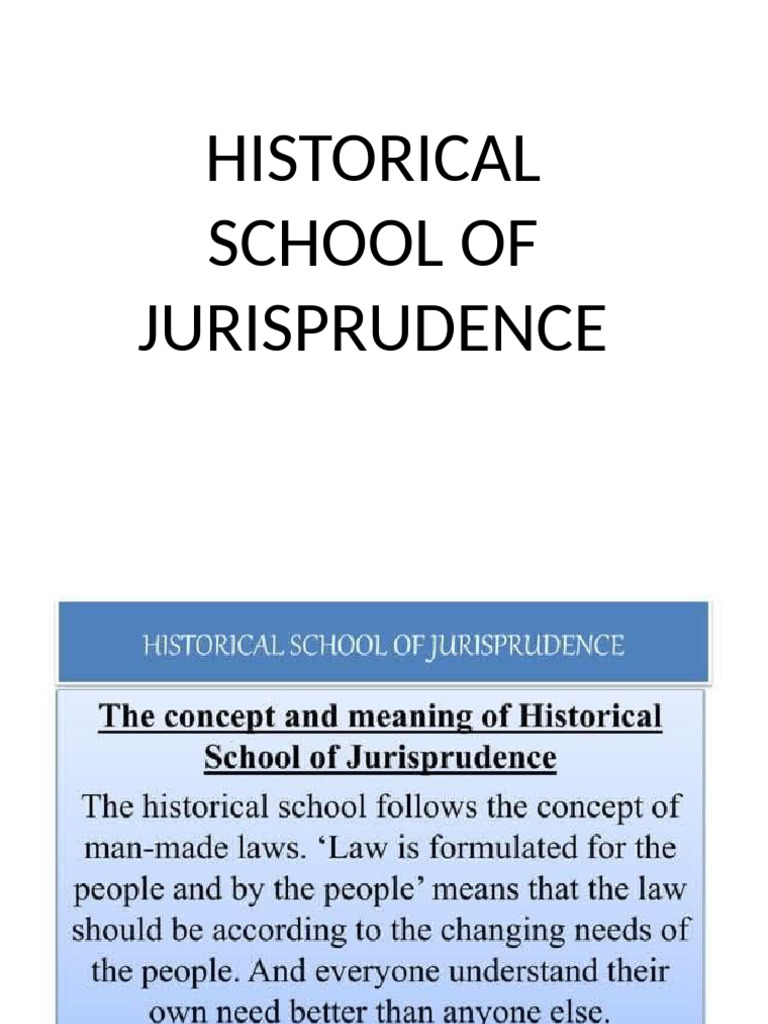 Historical School of Jurisprudence | PDF