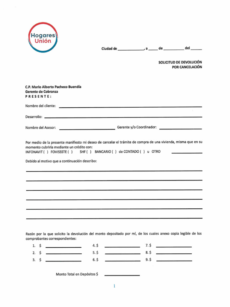 FORMATO DEVOLUCION | PDF