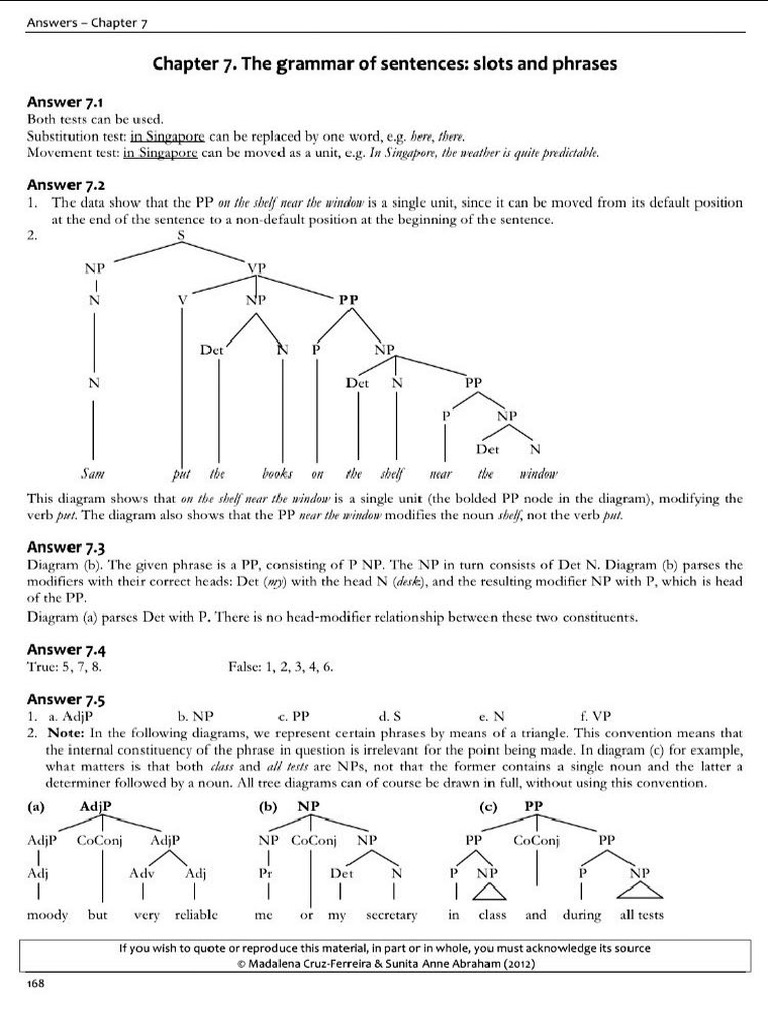 The Answers of Syntax Assignment | PDF
