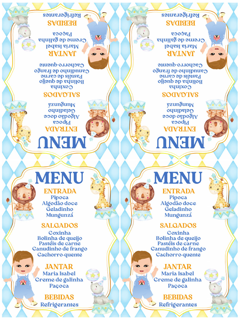Menu Circo | PDF