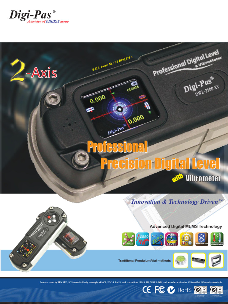 2axis Precision Digital Level Brochure en | PDF | Android (Operating System) | Tablet Computer