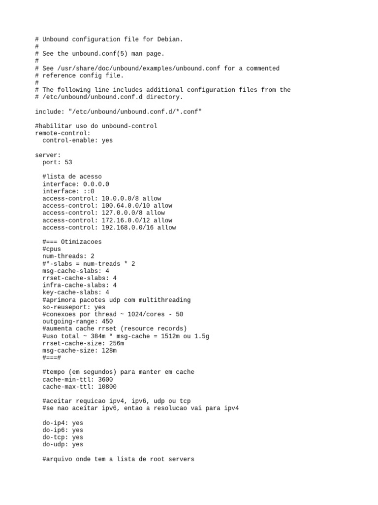 Script de DNS Recursivo Com Unbound. | PDF