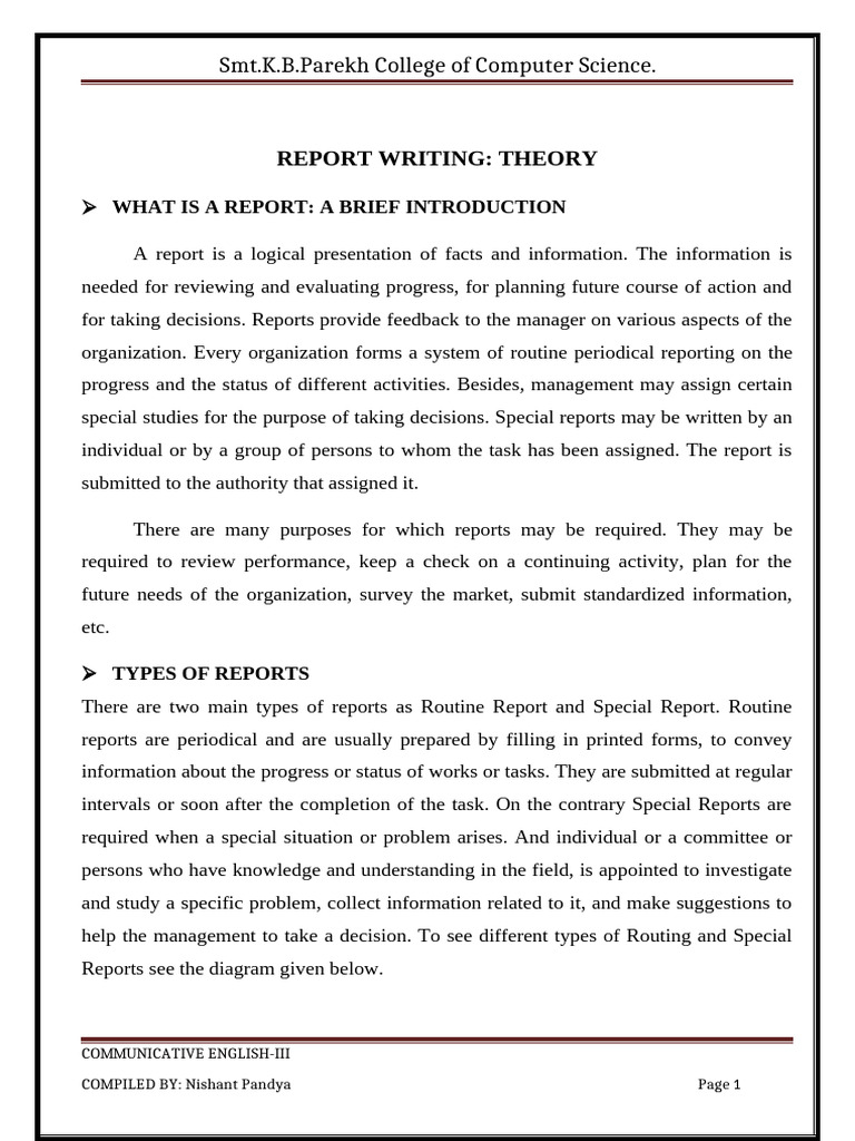 REPORT WRITING | PDF | Information | Performance Appraisal