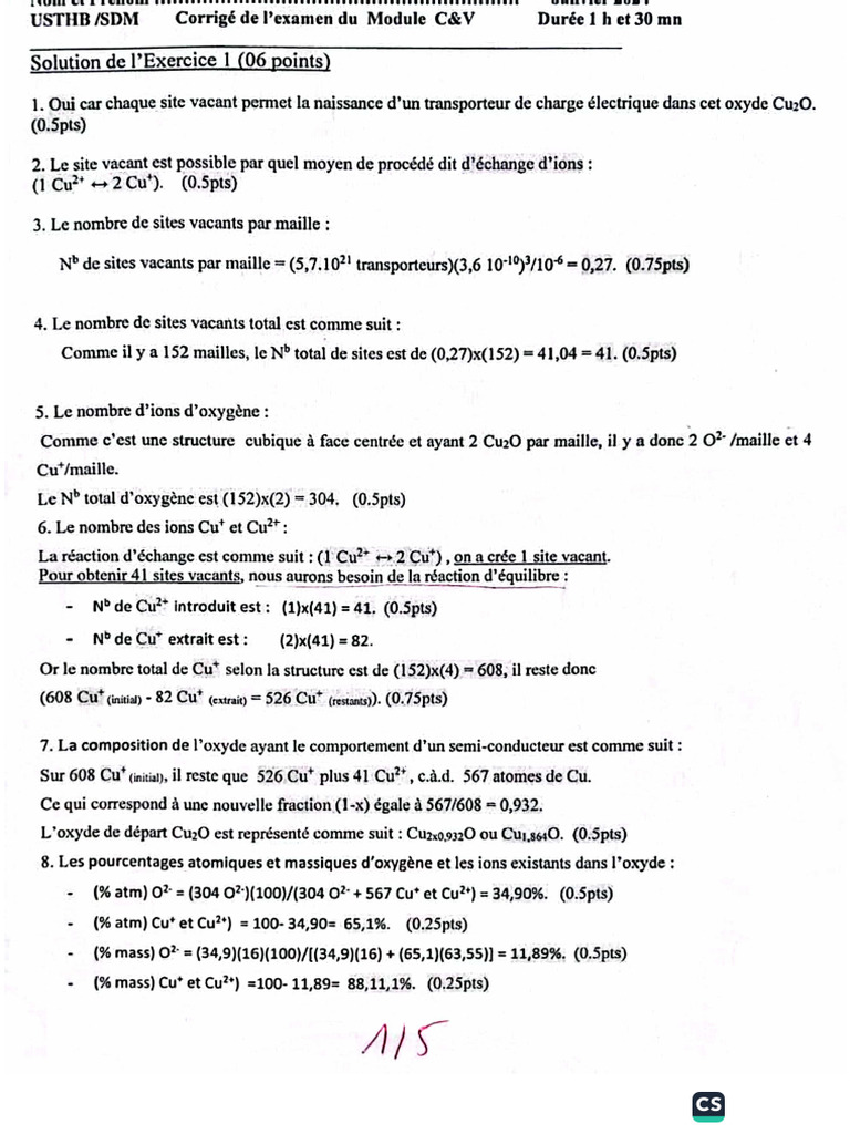 Correction Examen Et Rattrapage CV 2024 | PDF