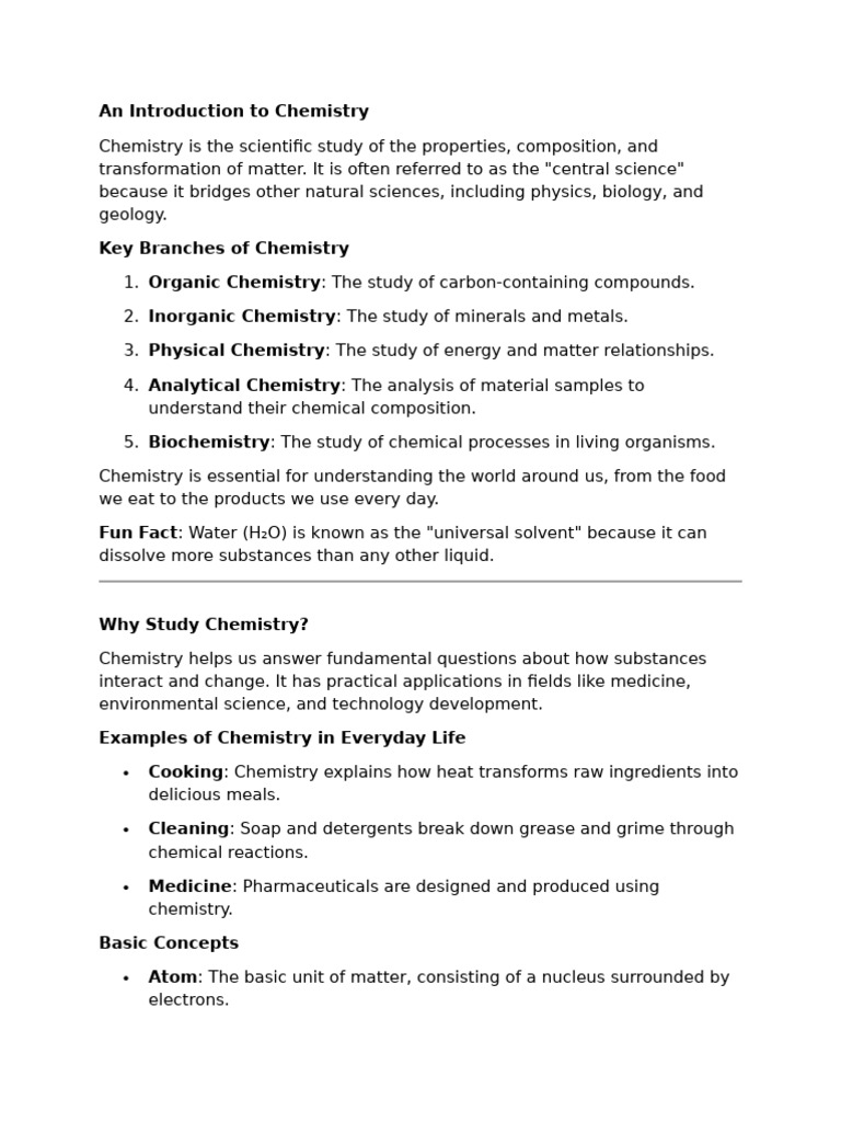 An Introduction To Chemistry | PDF