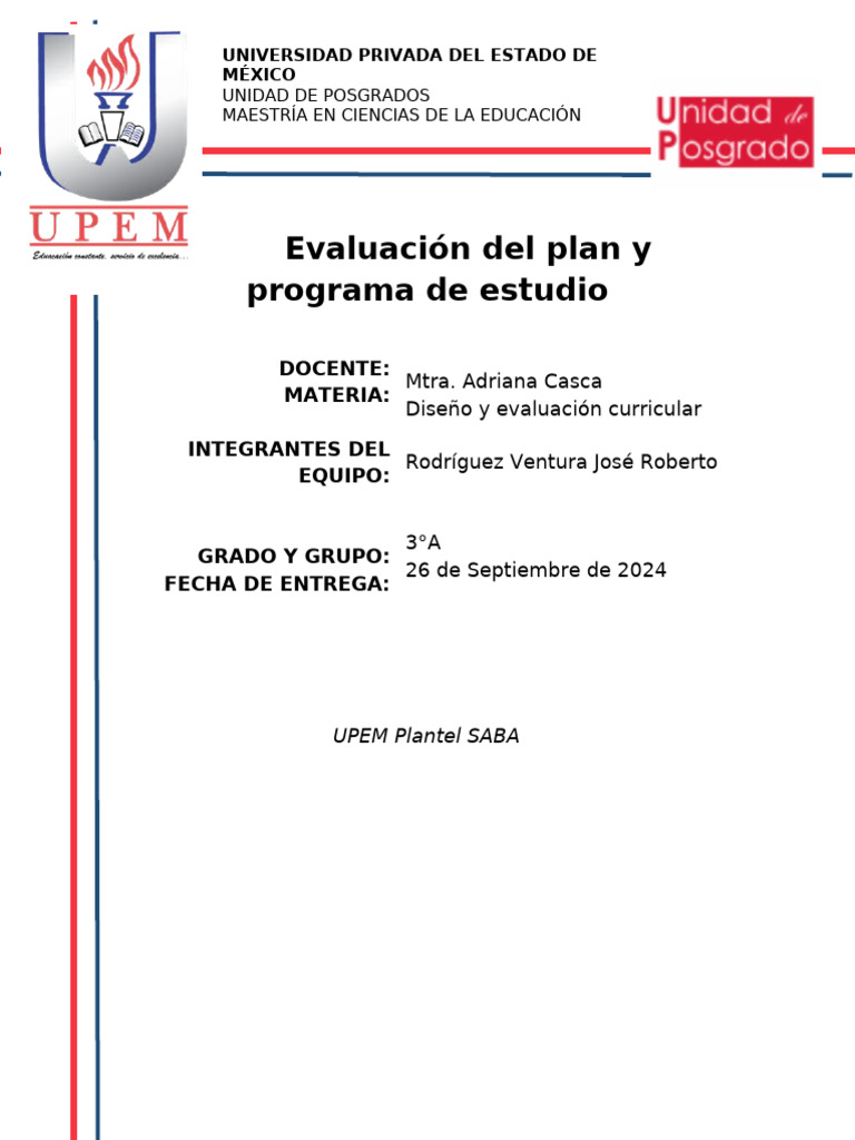 Evaluación Del Plan y Programa de Estudio | PDF | Plan de estudios