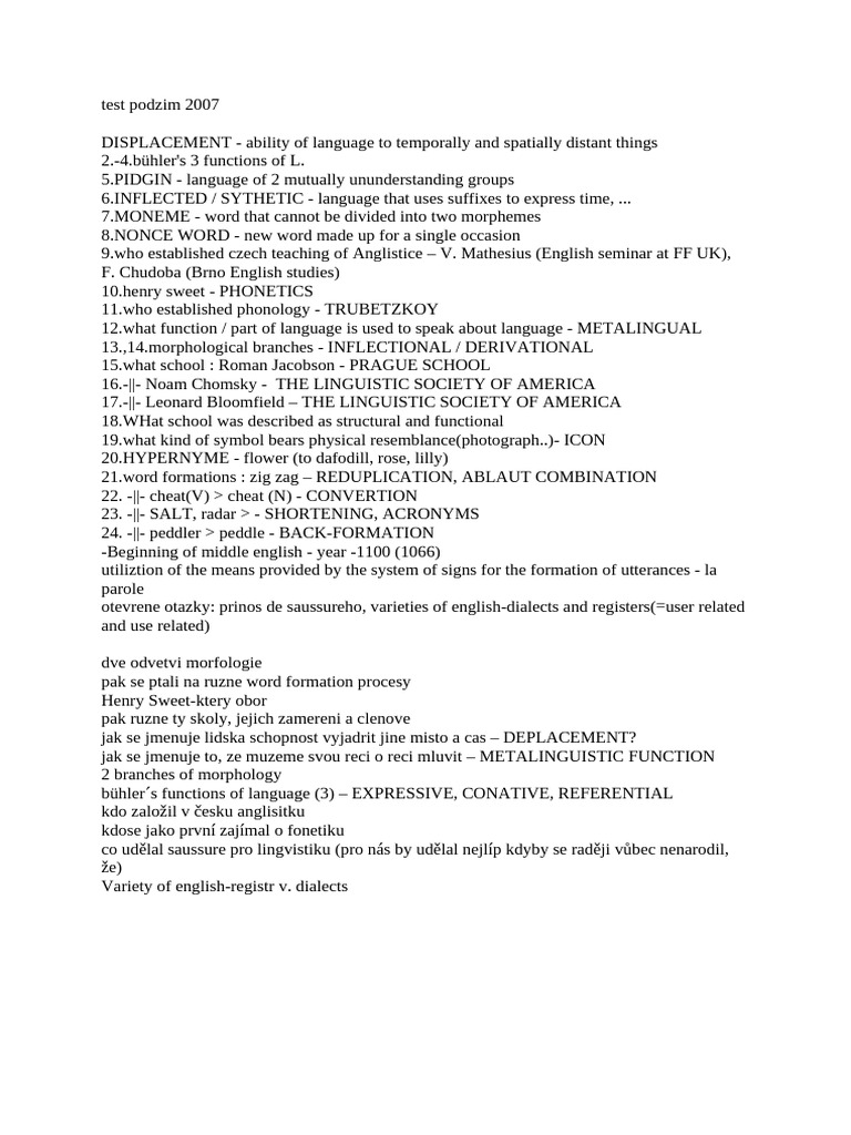 AJ02001 Intro To Ling | PDF