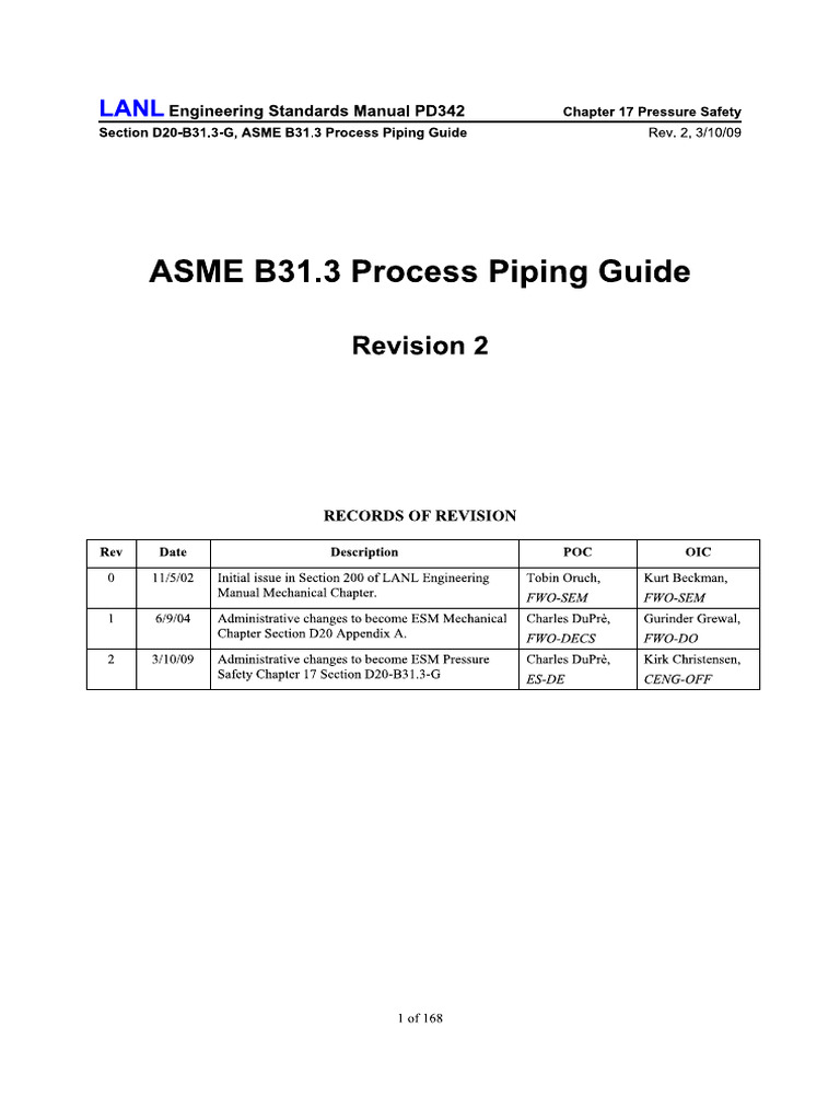 Asme B31.3 Process Piping Guide | PDF