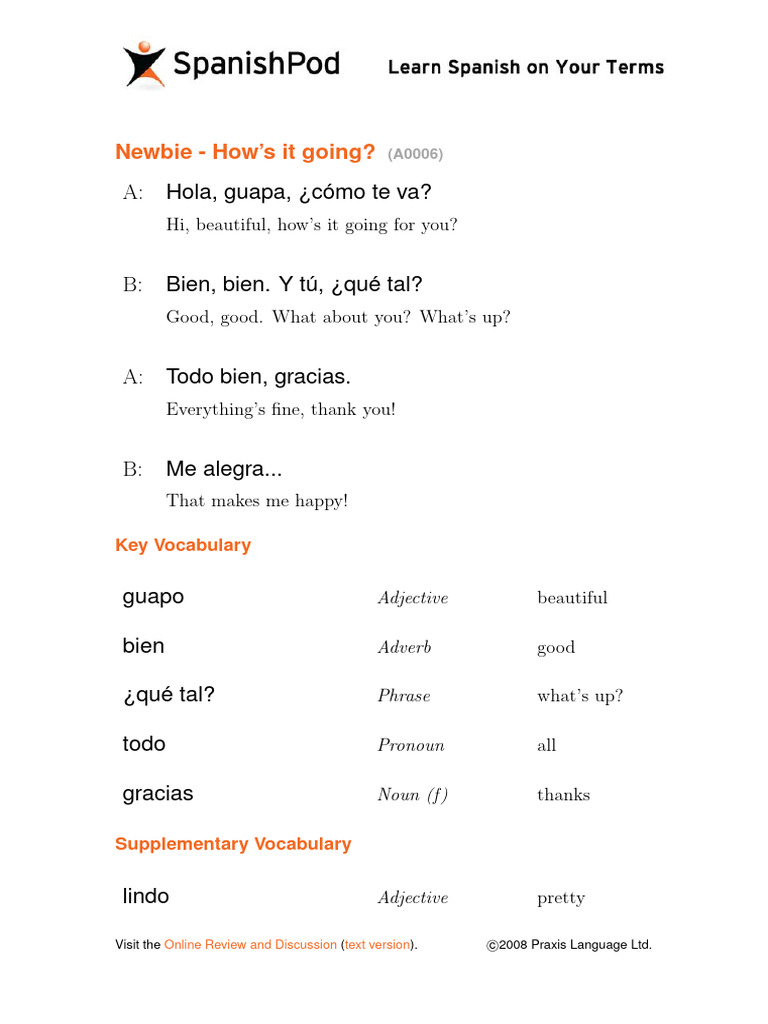 Spanishpod 0006 | PDF