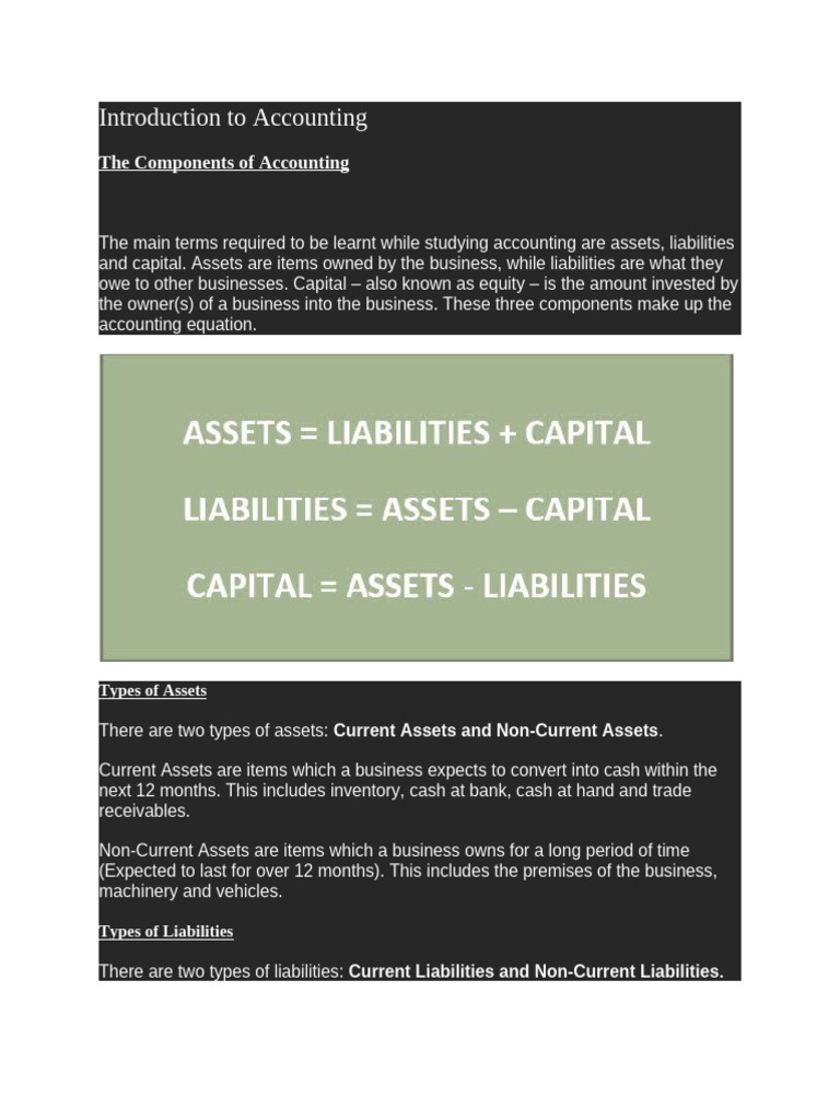 Introduction To Accounting | PDF