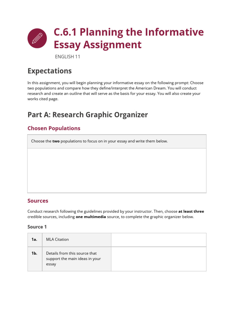 Informative Essay Planning Guide | PDF | Essays | Written Communication