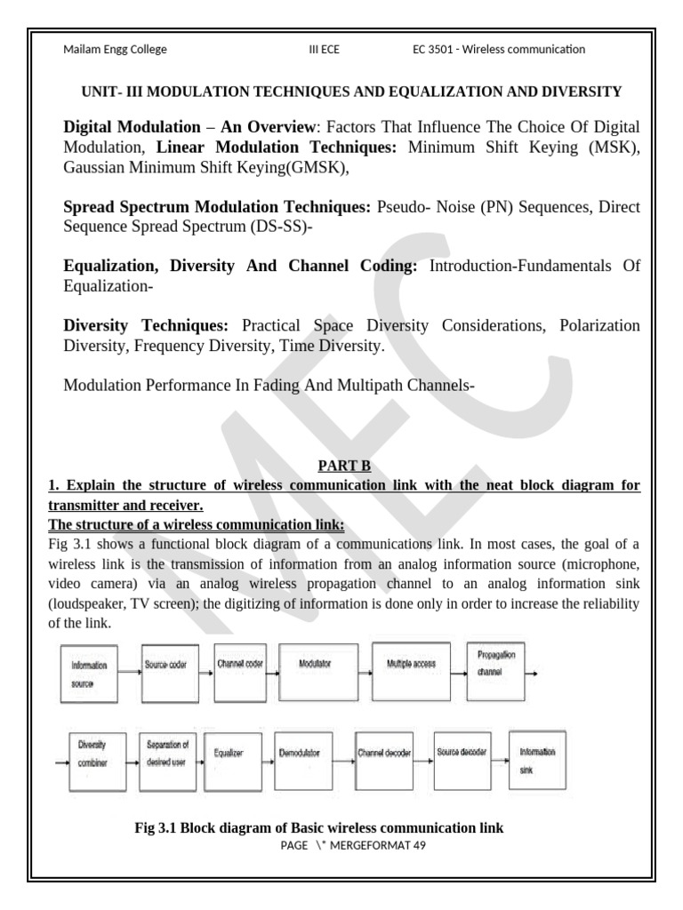 WC-unit 3 -2024 | PDF | Modulation | Bandwidth (Signal Processing)