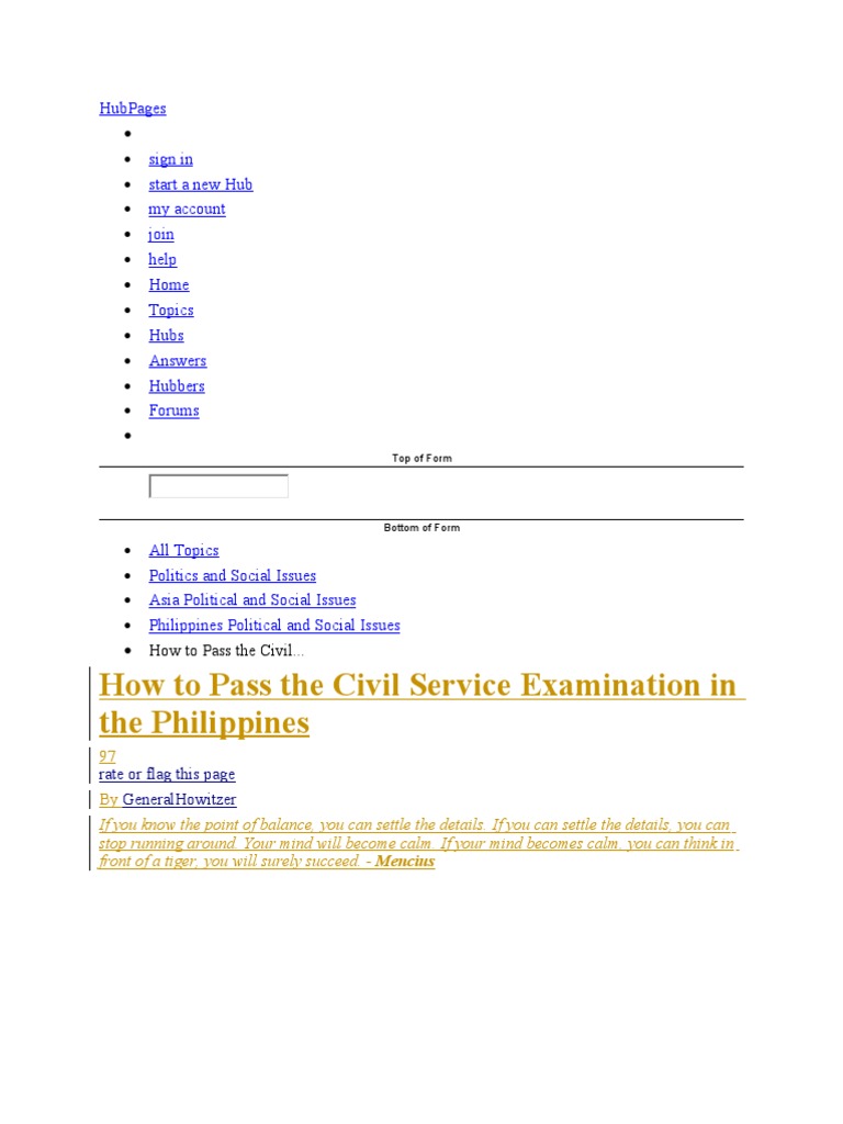 How To Pass Civil Service Exam | PDF | Graduate Record Examinations ...