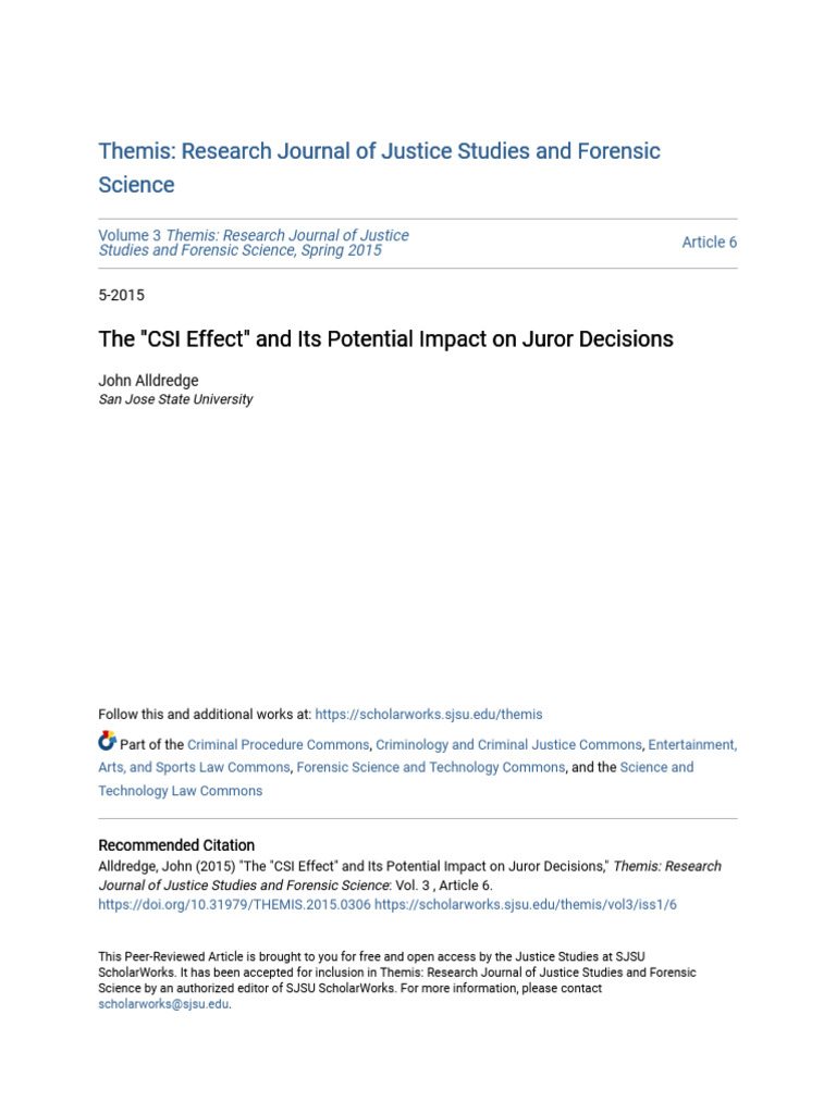 The CSI Effect and Its Potential Impact On Juror Decisions | PDF ...