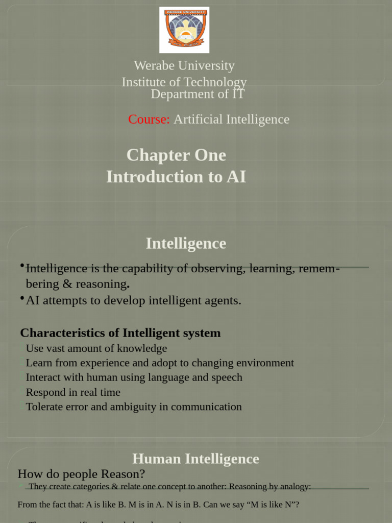 Introduction to Artificial Intelligence | PDF | Intelligence (AI ...